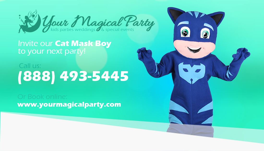 Cat Mask Boy | Mascot Cartoon Characters | Your Magical Party