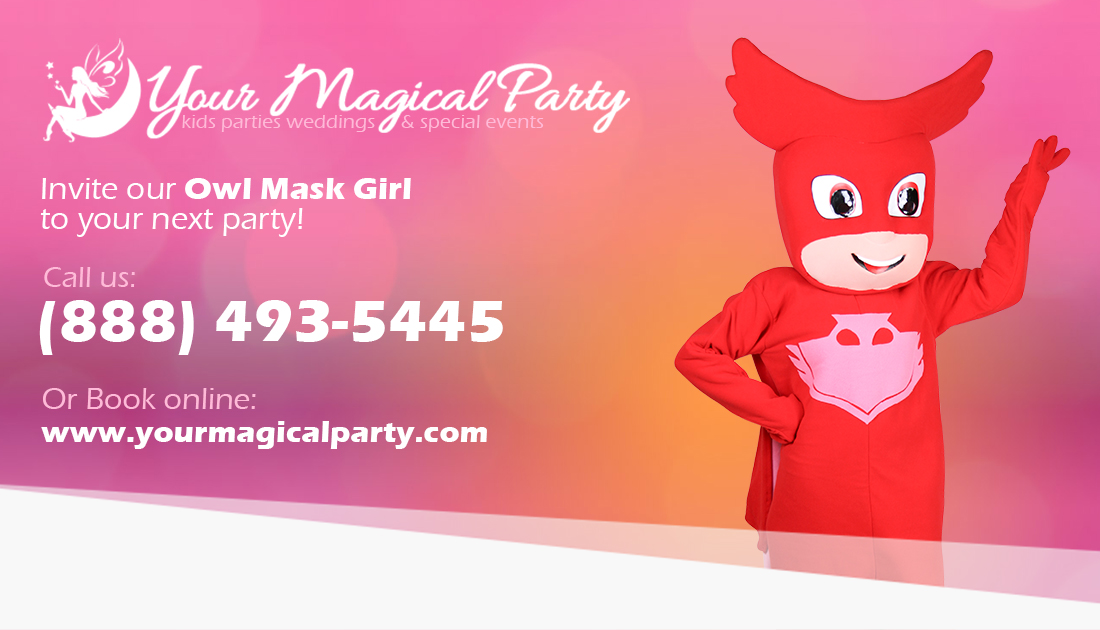 Owl Mask Girl | Mascot Cartoon Characters | Your Magical Party